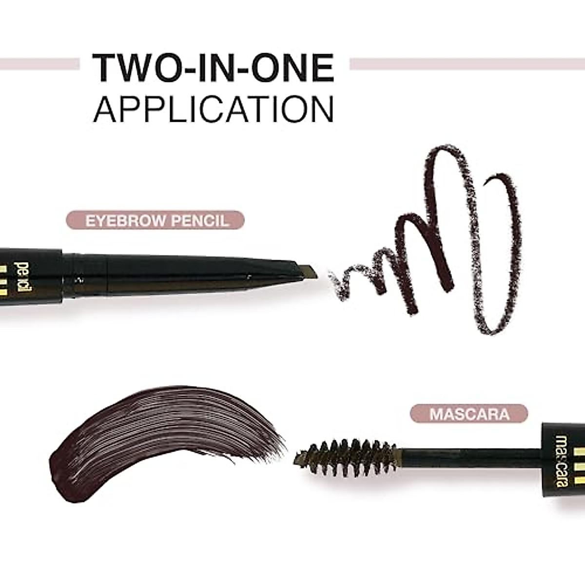 Dual Eye Brow Pencil Natural Brown - 2-in-1 Eye Brow Pencil and Eyebrow gel Masacara, Natural Looking Brows, Stay on All Day, Perfect for Feathering in Hair Like Stroke, Flawless Brows, Cruelty Free