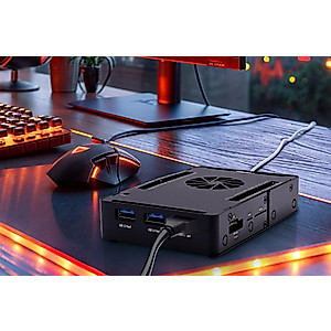 KKSB LattePanda 3 Delta Case | Black Aluminum LattePanda 3 Delta Enclosure | Supports 8 SMA Antennas