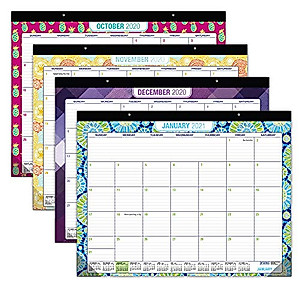 Desk Calendar 2020-2021: Large Monthly Pages - 22"x17" - Runs from June 2020 Through December 2021 - Desk/Wall Calendar can be Used Throughout 2021.