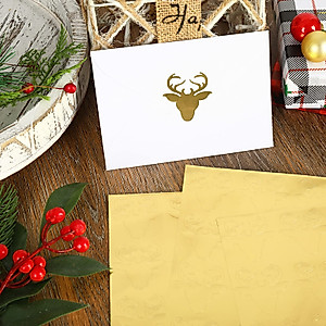 Whaline 500Pcs Christmas Gold Seal Stickers Elk Self-Adhesive Envelope Stickers 1.8 Inch Xmas Reindeer Golden Foil Sticker Lables for Christmas Wedding Party Invitations Greeting Cards Craft Decor