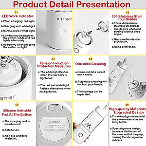 LLLJJJ Portable Blender, Mini Blender with USB Charging Function, Mini Blending Juicer for Fruits and Milkshakes, can Squeeze Juice in 45s, Suitable for Family, Travel, Outdoor, Micro Blender(1 PCS)