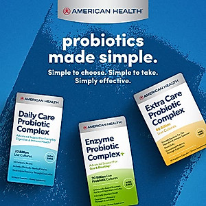 American Health Extra Care Probiotic Complex, 80 Billion MIcroorganisms - Beneficial Bacteria for The Digestive & Immune Systems* - Non-GMO, Vegetarian - 15 Capsules, 15 Total Servings (Pack of 3)