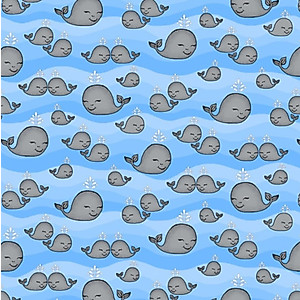 A.E. Nathan Gray Whale Comfy Cotton Flannel Fabic by The Yard