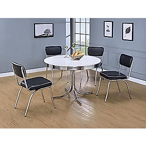 Coaster Home Furnishings Retro Open Back Side Chairs Black and Chrome (Set of 2)