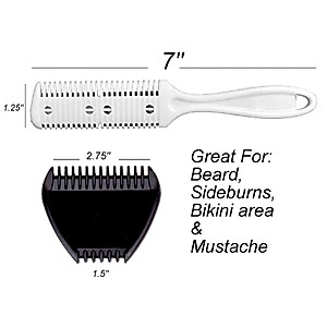 ALAZCO Combo Set, White Plastic Personal Double Edge Razor Comb Hair Beard Bikini Trimmer and Mini 3-Razor Black Plastic Manual Trimming Comes with 12 Extra Blades