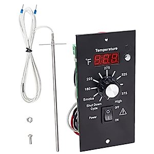 Digital Thermostat Kit Compatible with Traeger Pellet Grills BAC200 BAC236 BAC283 BAC388 BAC389 BAC382 Replacement Parts with LED Display Temperature Control Panel & 7" RTD Temperature Sensor Probe