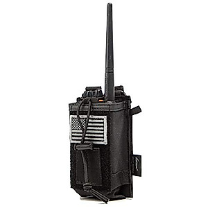 Tactical Radio Holder Radio Case Molle Radio Holster Military Heavy Duty Radios Pouch Bag for Two Ways Walkie Talkies Adjustable Storage with 1 Pack Patch