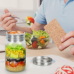 304 SS Salad Divider Cups Separate Vegetable and Dressing for 3.38 Inch Wide Mouth Mason Jar Salad Bowl, NO JAR QurHapzy (2 Pack)