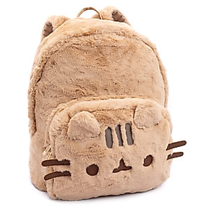 Pusheen Backpack Fur 3D Cat Beige Fluffy Rucksack 16”