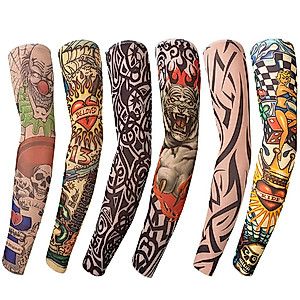 Benbilry 6pcs Art Arm Fake Tattoo Sleeves Cover For Unisex Party Cool Man Woman Fashion Tattoos & Body Art Temporary Waterproof Sunscreen Nylon Kit
