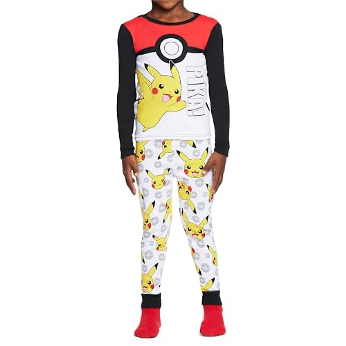 Pokemon Boys' 6-Piece Snug-Fit Cotton Pajamas Set, Poke Treasure, 10