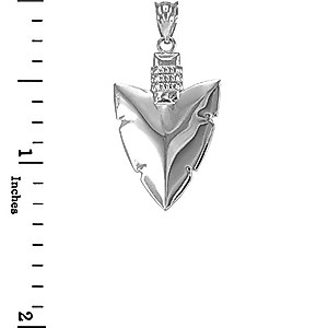 Polished 925 Sterling Silver Serrated Arrowhead Charm Pendant