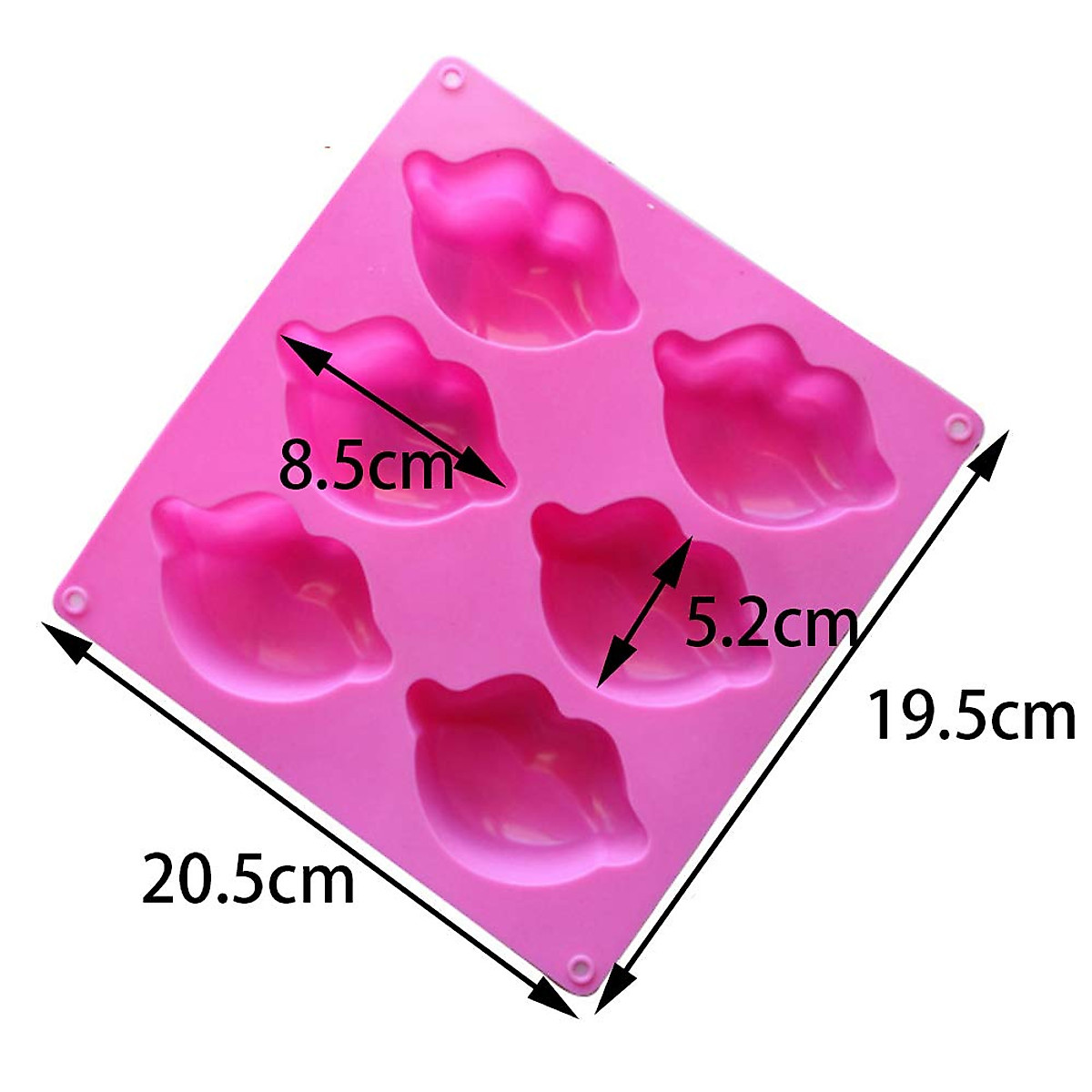 2 Pack Hot Lips Soap Molds, 3D Sexy Red Lips Kisses Collection Silicone Molds Chocolate Candy Bath Bomb Lotion Bar Mould Ice Cube Tray Cupcake Cake Baking Pan Wedding Party Supplies