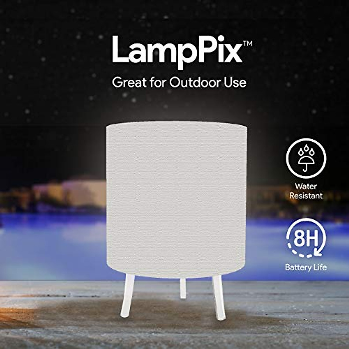 5x7 Inch LED Desk Lamp - Light Stone Custom Canvas Printed Table Light 16 Colors - 5 Level Dimmer - 4 Lighting Effects - Rechargeable Light - Remote Control. by LampPix Made in The USA.
