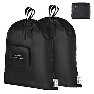 aceyoon 2PCS Extra Large Travel Laundry Bag, 43.5x27.6 inch Collapsible Drawstring Dirty Clothes Storage Bag Waterproof Travel Organizer Bags Fit for Home Travel and College Dorm