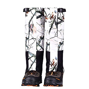 Snow Leg Gaiters Waterproof Snow Boot High Gaiters Snow Camo Legging Warmer Cover for Hiking Ski Hunting Climbing