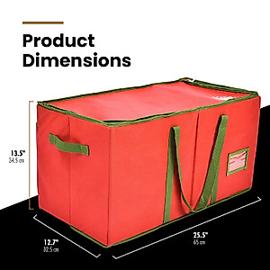 Premium Christmas Ornament Storage Container - Fits 128 Holiday Decorations in Tear-Proof Fabric Box