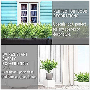 TURNMEON 20 Bundles Artificial Plants Summer Decor Fake Plants Greenery Faux Plant Boston Fern Outdoor UV Resistant Artificial Flowers Plants Outside Indoor for Home Spring Decor