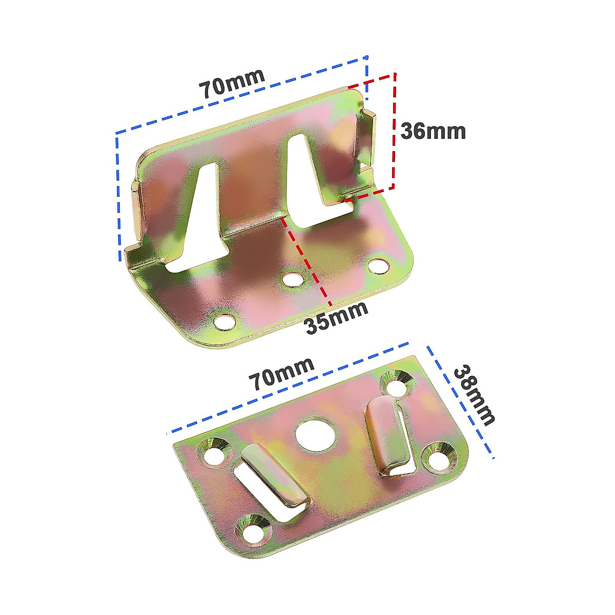 SING F LTD 4Pcs Connecting Corners Bed Connectors Heavy Duty Rust Proof Bed Rail Brackets Home Accessories for Bed Beam Support Bed Frame Fixing