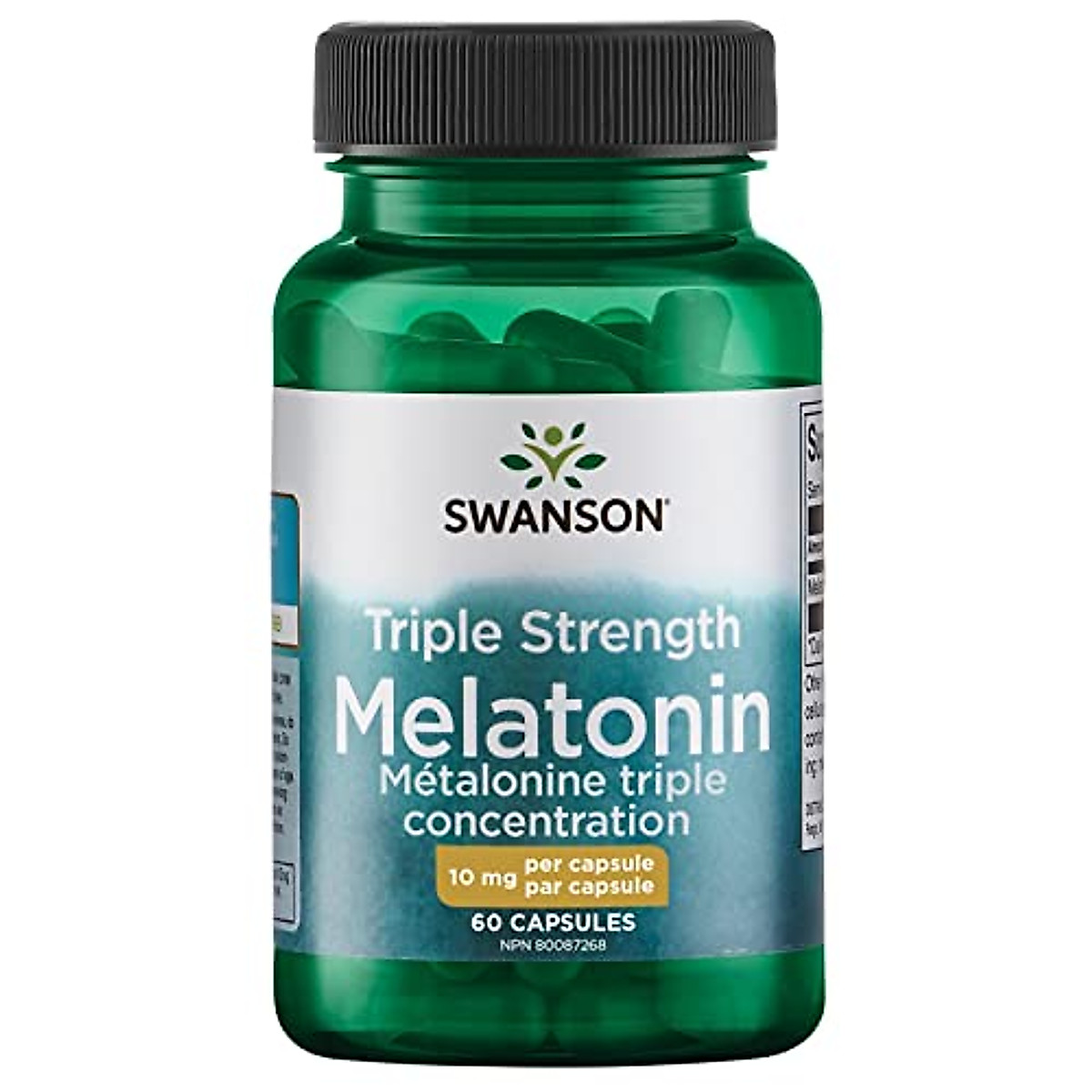 Swanson Triple Strength Melatonin - Natural Sleep Support for Disrupted Sleep Cycles - (60 Capsules, 10mg Each)