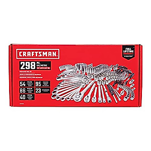 CRAFTSMAN Mechanics Tool Set, SAE and Metric, 1/2, 1/4, and 3/8 Drive Sizes, 298-Piece (CMMT12039)