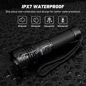 LED Flashlights High Lumens Rechargeable, 900000 Lumens Super Bright Flash Light Brightest Flashlight, 3 Modes IPX7 Waterproof, High Powered Tactical Flashlights for Camping Emergencies (2 Pack)