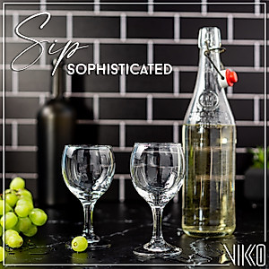 Vikko 5.5-Oz SMALL Wine Glasses, Beautiful Round Dessert Wine Glasses, Set of Wine Glasses, Durable Stemmed Wine Glasses, Dishwasher Safe Thick Wine Glasses, White Wine Glasses Set of 6