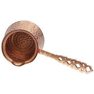 Turkish Coffee Pot Copper Espresso Maker Greek Arabic Coffee Maker Hammered Coffee Cezve Stove Milk Warmer Butter Melting Pot for Home Kitchen 320ml