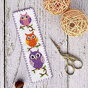 Povitrulya Counted Cross Stitch Kit - DIY Kits for Adults or Kids - Funny Embroidery Bookmark - Easy to Use - Craft Collection - Owls