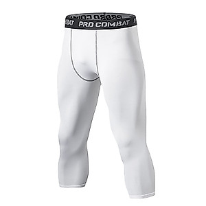 SS COLOR FISH Men Compression Pants Athletic Baselayer with Pockets Workout Legging Running Tights for Men M