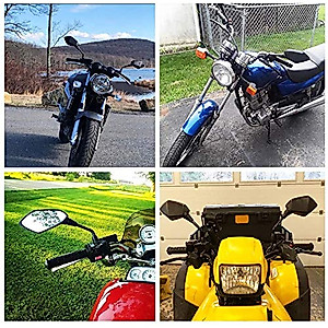 【2024 Upgraded】Motorcycle Convex Rear View Mirror, Mirrors For Bike,motorcycle,atv,scooter, with M8 M10 Threaded Bolt, with 7/8" Handle Bar Mount Clamp Compatible with Cruiser, Suzuki, Honda,Victory