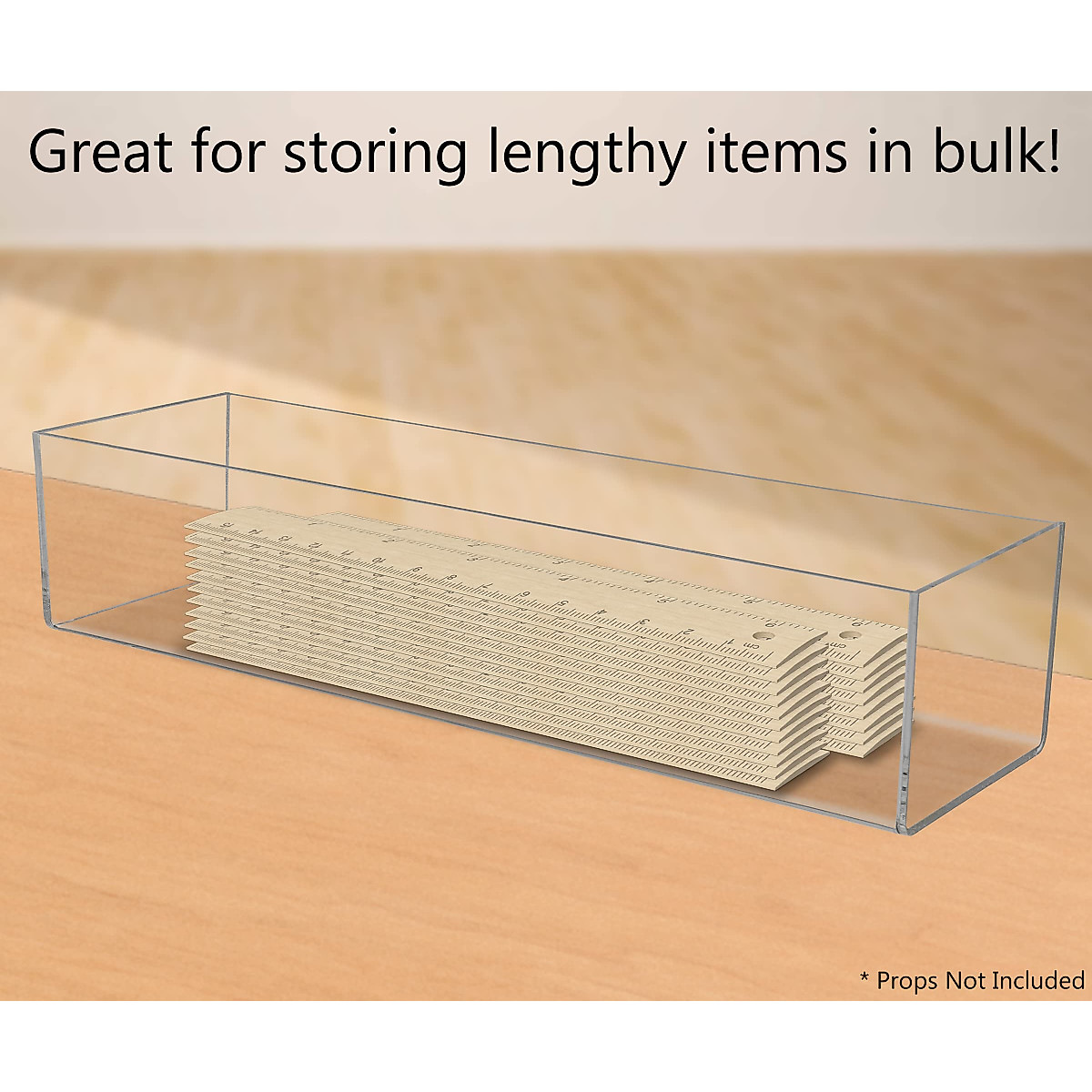 Marketing Holders 6 Pack Acrylic Retail Tray One Compartment 15" Wide x 4" Deep Countertop Merchandise Dump Bin See Through Flippable Storage Caddy for Expos Businesses and Tradeshows