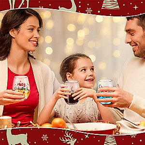 Funtery 6 Pcs Christmas wine Stemless Glass Funny Christmas Gift Set for Teacher Men Women Family Friend Coworker, Gift Ideal Christmas Birthday Wedding Party Supplies(Rich Style)