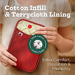 Pot Holders for Kitchen Heat Resistant, Set of 2, Silicone Pot Holders for Kitchen and Baking, Red