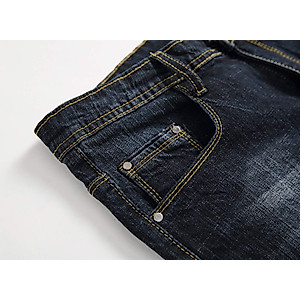 Men's Fashion Skinny Fit Ripped Distressed Stretch Comfy Washed Denim Jeans,553,36