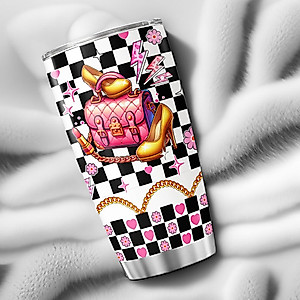 Tumblers Women Coffee Checkered For Handle Simply Mothers Modern Mama Day Mom Funny Water Cups, Cool Moms Club, Cool Moms Club Gifts, Tumbler 20 Oz With Lid And Straw