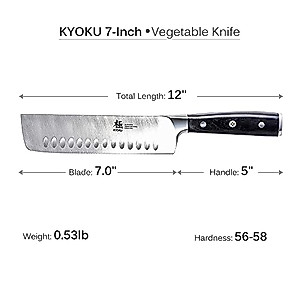 KYOKU Samurai Series 7" Nakiri Vegetable Knife + 10.5" Yanagiba Knife Japanese Sushi Sashimi Knives - Japanese Steel