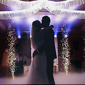 WILLBOND 6 Pieces 10 Feet Fringe Garland Foil Fringe Garland Metallic Tinsel Foil Garland Wall Hanging Fringe Banner for Wedding Birthday Parties Holiday Decorations and More (White)