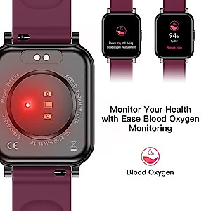 EURANS Smart Watch 41mm, Full Touchscreen Smartwatch, Fitness Tracker with Heart Rate Monitor & SpO2, IP68 Waterproof Pedometer Watch for Women Men Compatible with iOS & Android Phones