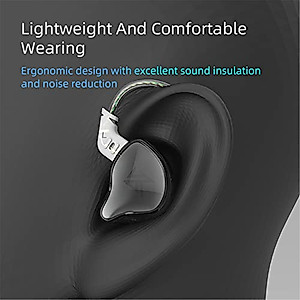 YINYOO KZ EDC Earbuds Wired in Ear Earphones Comfortable Headphones with 10mm Dynamic Driver, Detachable Cable for Android Sports (with mic, Black)