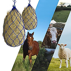 RideFound Durable Slow Feed Hay Net for Horses 40” Length with Strong 4x4” Holes Nylon Rope Hanging Suitable for Trailer and Stall, Slow Feeding Reduce Waste