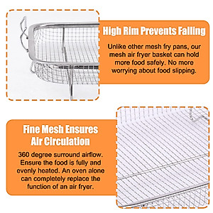 Eyourlife Air fryer Basket for Oven 15 x 11 Inches, Small & Large Set of Stainless Steel Non Toxic Baking Pan Cookie Sheet, Grill Basket with Drip Tray, Bakeware Sets Rack PFAS Free for Christmas