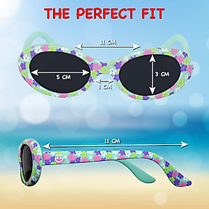 Optix 55 Baby Sunglasses, 100% UV Protection Infants & Toddlers Sunglasses, Smoked Lenses Reduces Glare for Ages 0-12 Month to 3 Years - Rubber Injected Frame with Matching Pouch (Light Blue, smoked)