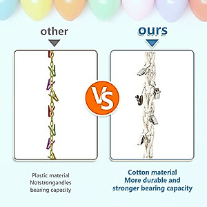 POILKMNI 2 Pieces Stuffed Animals Storage Chain Boho Toy Chain Organizer Strong Toy Storage Hanging Chain with 40 Pcs Metal Clips, 4 Pcs Ceiling Hooks for Hanging Plush Toys Hats Socks Holiday Cards