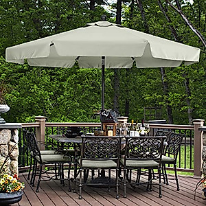MASTERCANOPY Valance Patio Umbrella for Outdoor Table Market -8 Ribs (7.5ft, Light Gray)