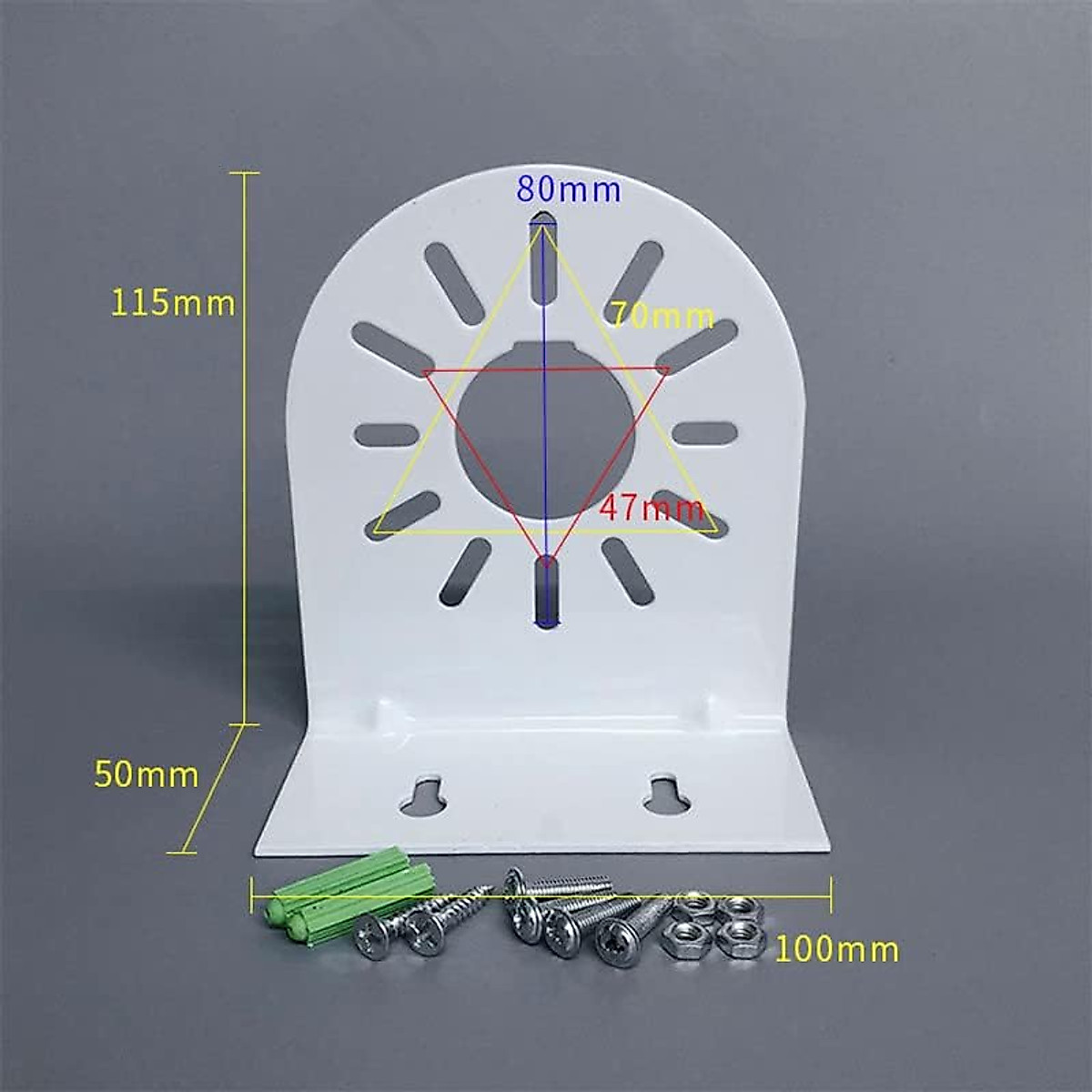 OwlCat L-Shape Dome CCTV Security Camera Mount Bracket Metal Right Angle Wall Ceiling Mount Bracket for 2.5inch Video Surveillance Mini Dome IP Camera Side Bracket, White, 115 x 102 x 50mm (L115-1)