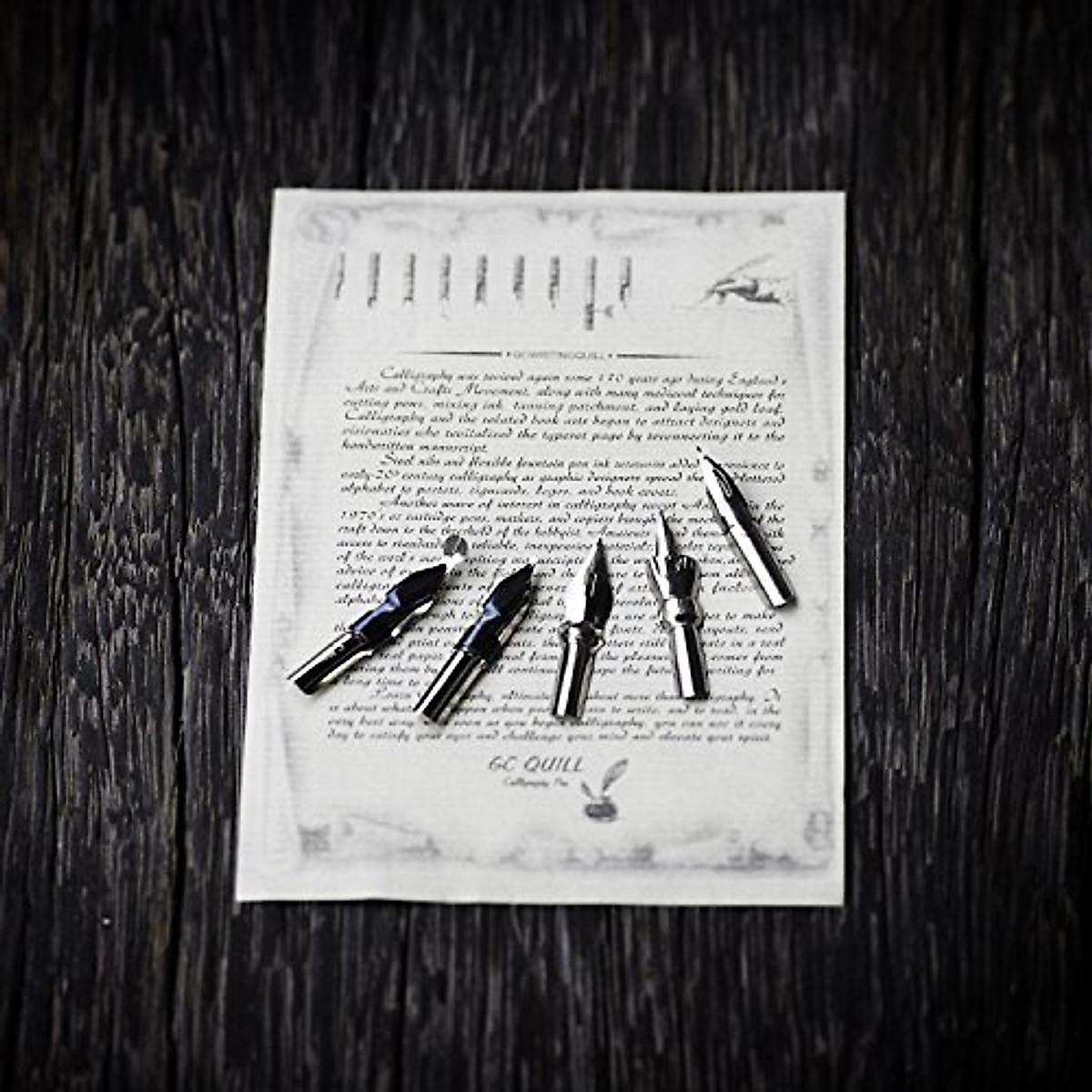 GC Antique Wooden Stem Pen Handcrafted Calligraphy Pen Set Dip Nib Pens-Writing Case With Black Ink Pen Holder Cartridges LL-18