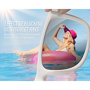 VELAZZIO Polarized Sunglasses for Men Women Fashion Sunglasses UV400 Protection Lightweight (White Frame Grey Lens)