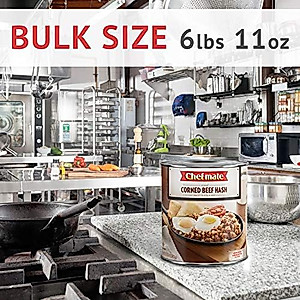Chef-mate Corned Beef Hash, Canned Food and Canned Meat, 6 lb 11 oz (#10 Can Bulk)