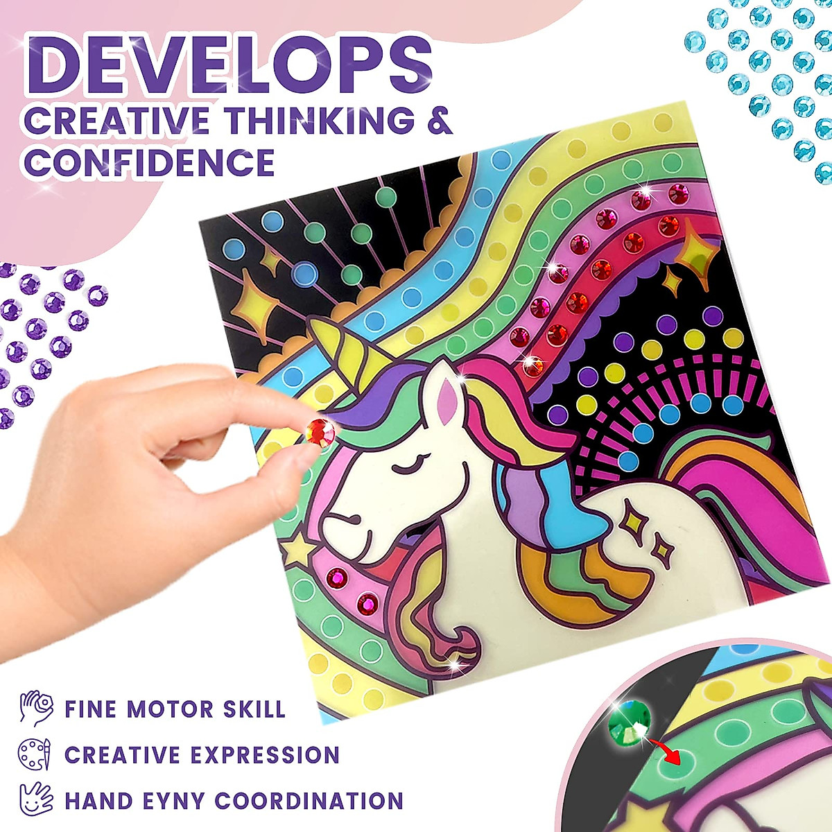 Innofans Suncatcher Gem Art Kits For Kids - Diamond Painting Kits Window Art With 5pcs Designs, Diamond Painting Window Art, Arts & Crafts, 7 Year Old Girl Gifts, Crafts For Girls Ages 8-12, 6-9, 9-12